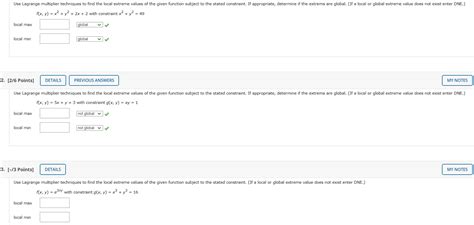 solved use lagrange multiplier techniques to find the local