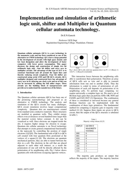 pdf implementation and simulation of arithmetic logic unit shifter and multiplier in quantum