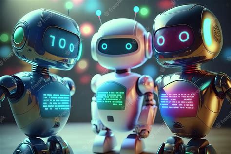 premium ai image robotic group discussion powered by ai technology chatgpt gpt3 gpt4 openai