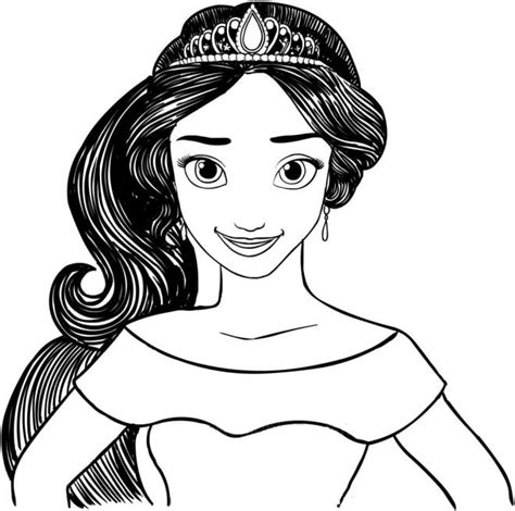 Coloriage Elena d Avalor souriante dessin gratuit à imprimer