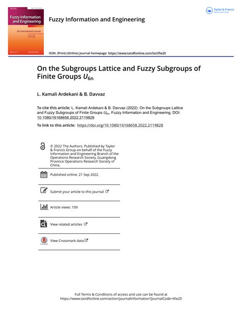 pdf on the subgroups lattice and fuzzy subgroups of finite groups u 6n