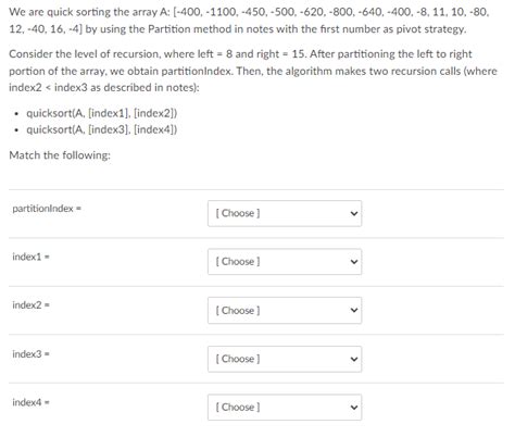 solved need to use quicksort or quickselect the choose are