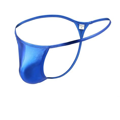 2021 Summer Mens Underwear Thongs Sexy Mini Bikini T Back Briefs Gay Lingerie Faux Leather