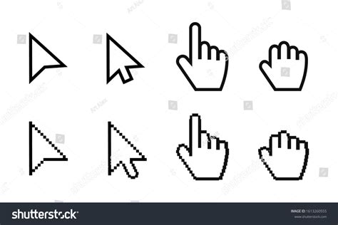 Arrow Web Cursors Digital Hand Pointers Stock Vector Royalty Free