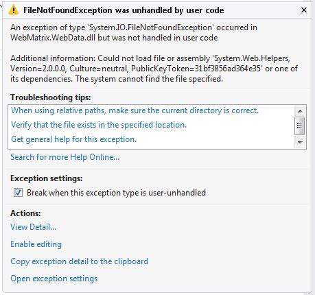 Could Not Load File Or Assembly System Web Helpers Error On IIS 8