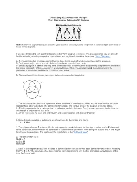 philosophy 103 introduction to logic venn diagrams for categorical syllogisms pdf