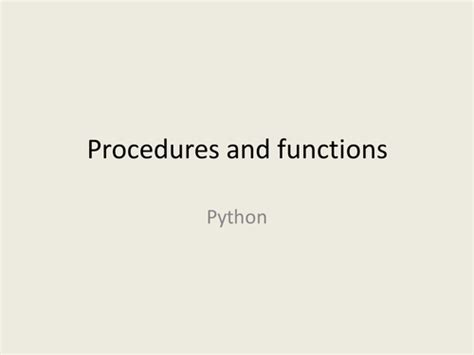 functions and procedures gcse computer science ocr 9 1 programming with python teaching