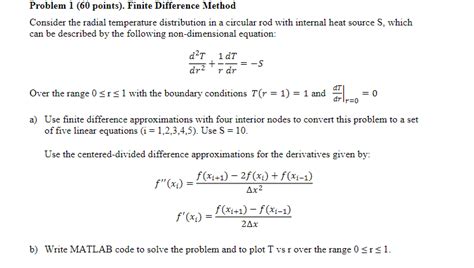 solved problem 1 60 points finite difference method co
