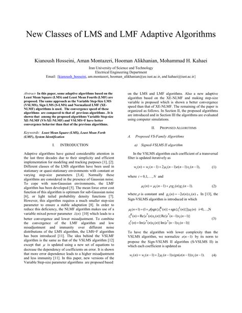 pdf new classes of lms and lmf adaptive algorithms