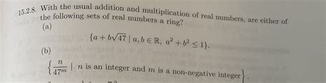 solved with the usual addition and multiplication of real