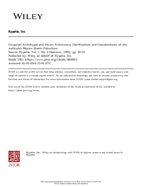 pdf corporeal archetypes and power preliminary clarifications and considerations of sex