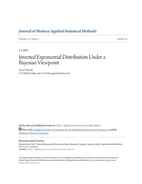 pdf inverted exponential distribution under a bayesian viewpoint