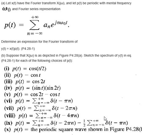 solved a let x t have the fourier transform x jw and