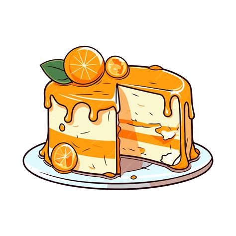 Ilustración De Clip Art De Pastel De Crema De Naranja Vector Premium