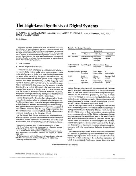pdf high level synthesis of digital systems