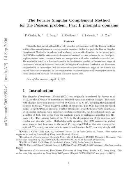pdf the fourier singular complement method for the poisson problem part i prismatic domains