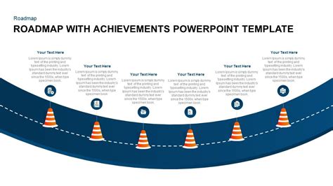 Achievement With Road Map PowerPoint Layout Achievement With Road Map