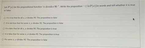 solved let p x be the propositional function x divides