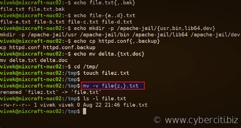explain { } in cp or mv bash shell commands nixcraft marco islas