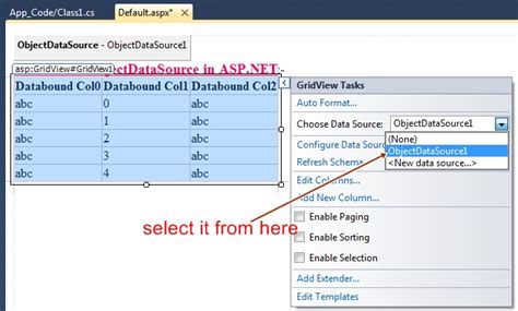 how to use objectdatasource control in applications my tutorials
