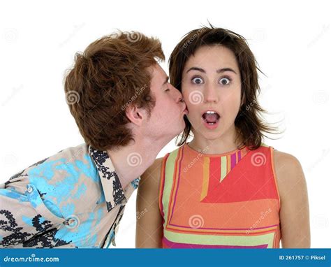 Baiser Sur La Joue Image Stock Image Du Hommes Adoration 261757