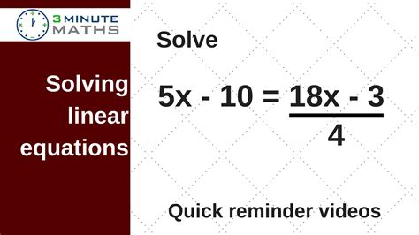 solving linear equations gcse maths level 5 question youtube