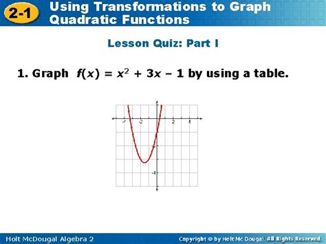 using transformations to graph 2 1 quadratic functions