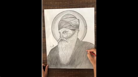 how to draw a sketch of guru nanak dev ji step by step easy art guru nanak dev ji drawing