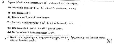 solved 6 express 2x² 8x 5 in the form a x b ² c where