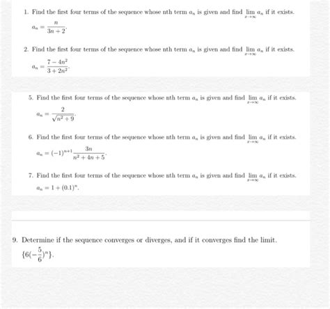 solved 1 find the first four terms of the sequence whose
