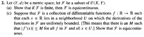 let y d be a metric space let f be a subset of