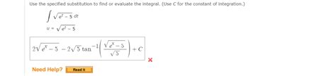 solved use the specified substitution to find or evaluate