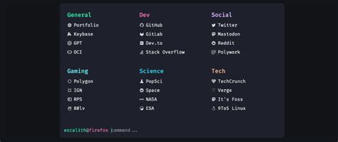 GitHub Excalith Excalith Start Page Terminal Inspired Clean