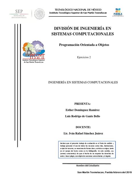 ejercicios 2 poo pdf constructor programación orientada a objetos programación