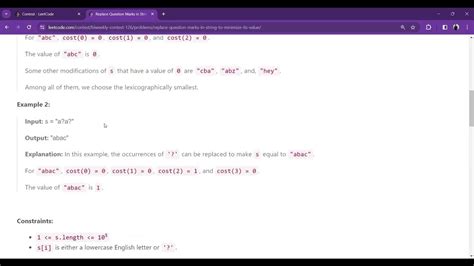 3081 replace question marks in string to minimize its value leetcode biweekly contest 126
