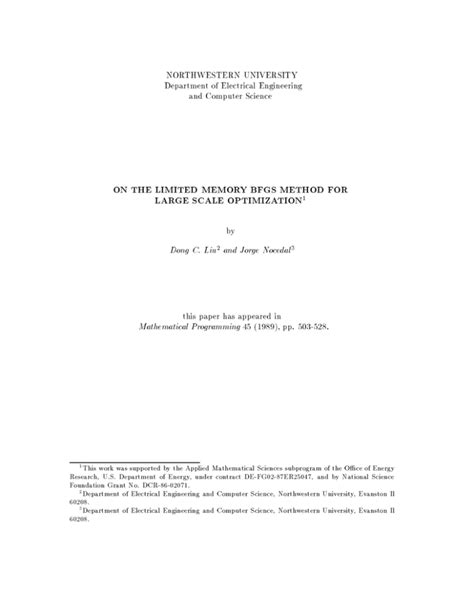 on the limited memory bfgs method for large scale optimization