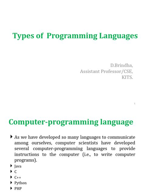 unit1 4types of programming languages pdf assembly language programming language