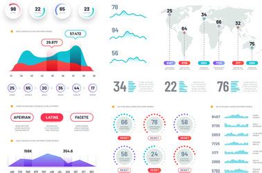 Dashboard Ui Simple Data Software Chart And Hud Vector Image