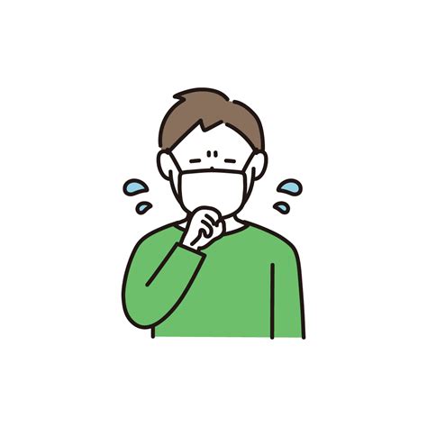 咳やくしゃみをしている男性のイラスト 無料のフ 無料イラスト画像