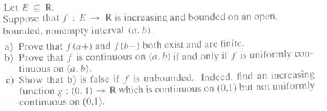 solved let e⊆r suppose that f e→r is increasing and bounded