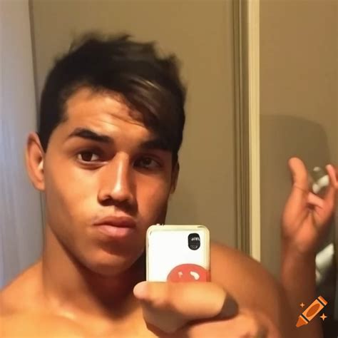 Manly Masculine Ethnic Macho Guy Mirror Selfie Manly Caveman Face