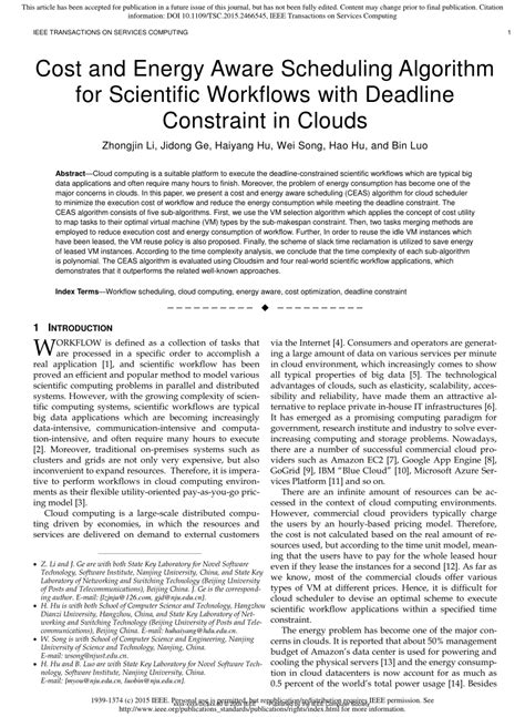pdf cost and energy aware scheduling algorithm for scientific workflows with deadline