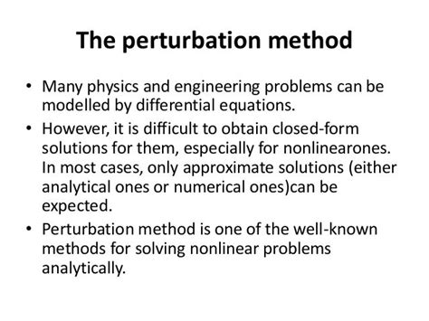 perturbation methods last