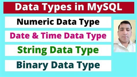 data types in mysql numeric data type string date and time boolean data type hindi