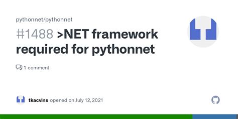 NET Framework Required For Pythonnet Issue 1488 Pythonnet