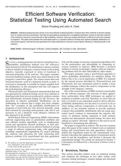 statistical testing using automated search crest