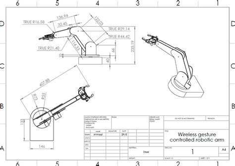 5 2d dimensions sketch for the robotic arm download scientific diagram