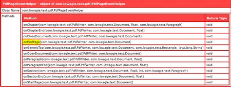 headerfooter itext pdf
