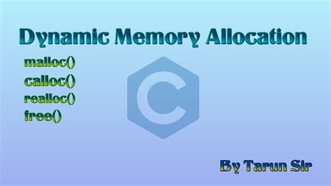 Dynamic Memory Allocation In C YouTube