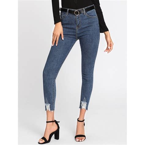 Frayed Hem Skinny Jeans Skinny Jeans Denim Women Denim Jeans